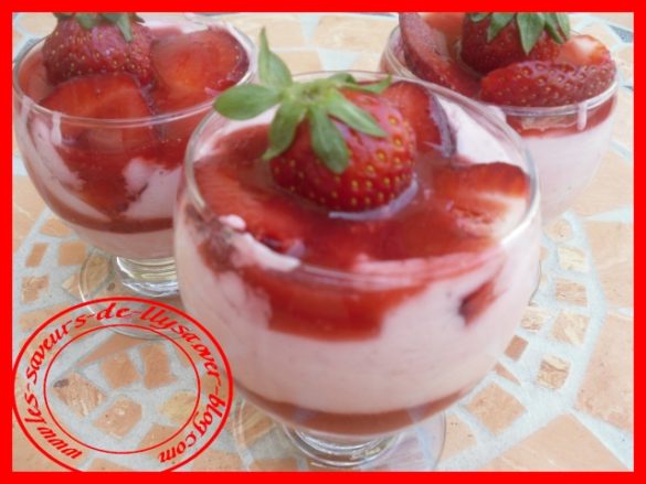 Mousse aux fraises sans oeufs
