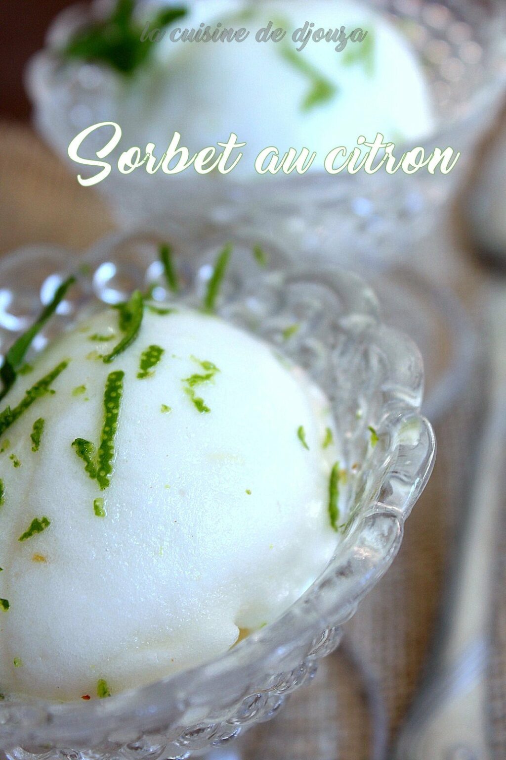 Sorbet au citron, crepone sans sorbetière