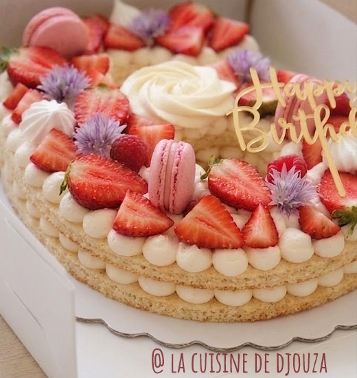 Number cake génoise fraises facile | gâteau anniversaire